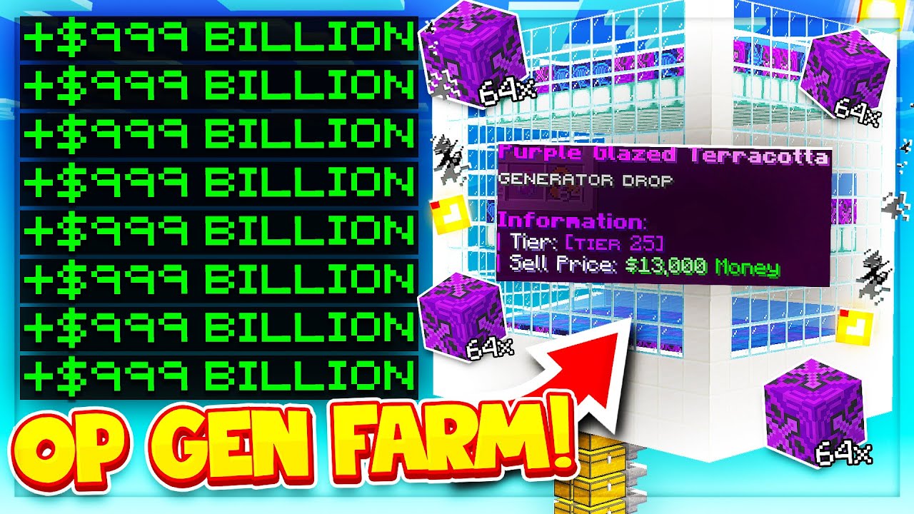 UPGRADING GEN FARM! on NEW Minecraft Tycoon Gens Server! | Minecraft ...