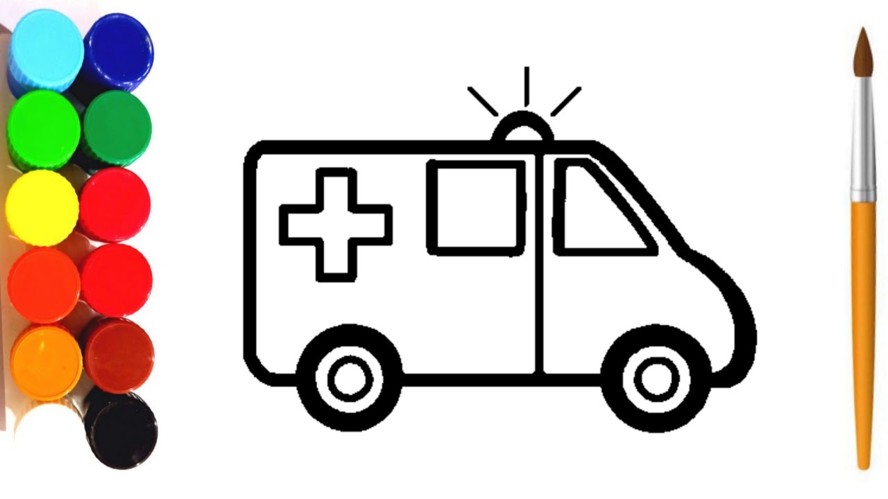 How to draw Ambulance 🚑 step by step | Draw ambulance for kids ...