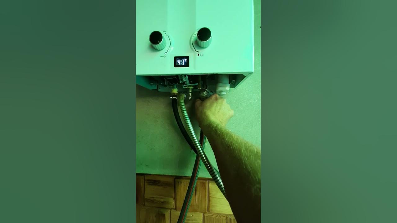 Обогрев бассейна газовой колоннкой от баллона. - YouTube