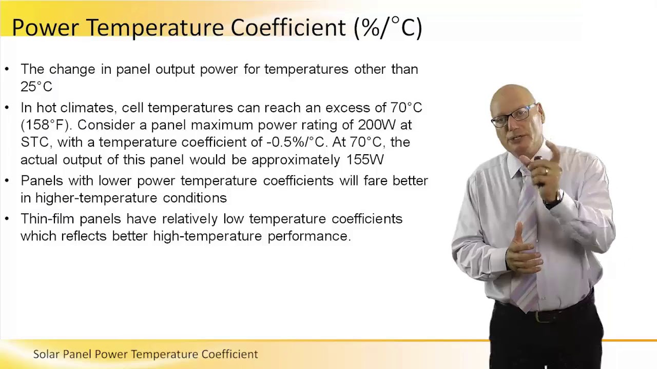 Solar Panel Power Temperature Coefficient - YouTube