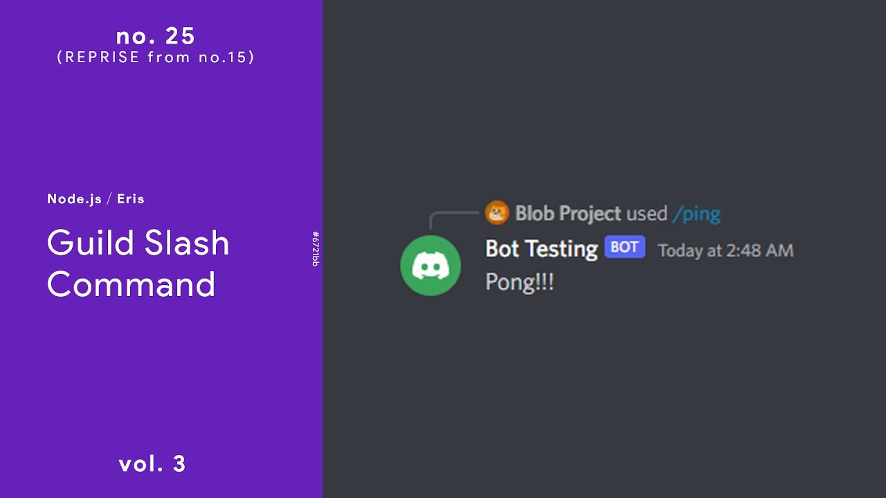 Guild Slash Command (Reprise) — (Node.js / Discord.Eris) — No. 25 - YouTube