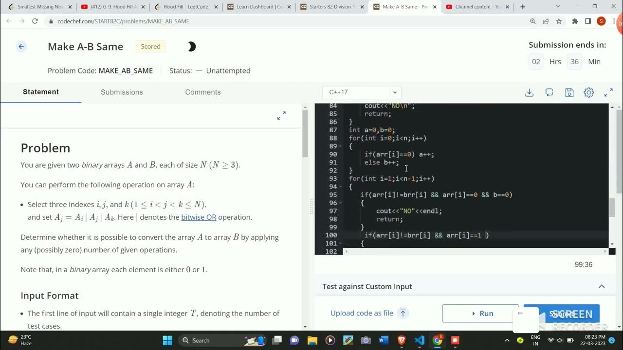 Make A-B Same codechef solution - YouTube