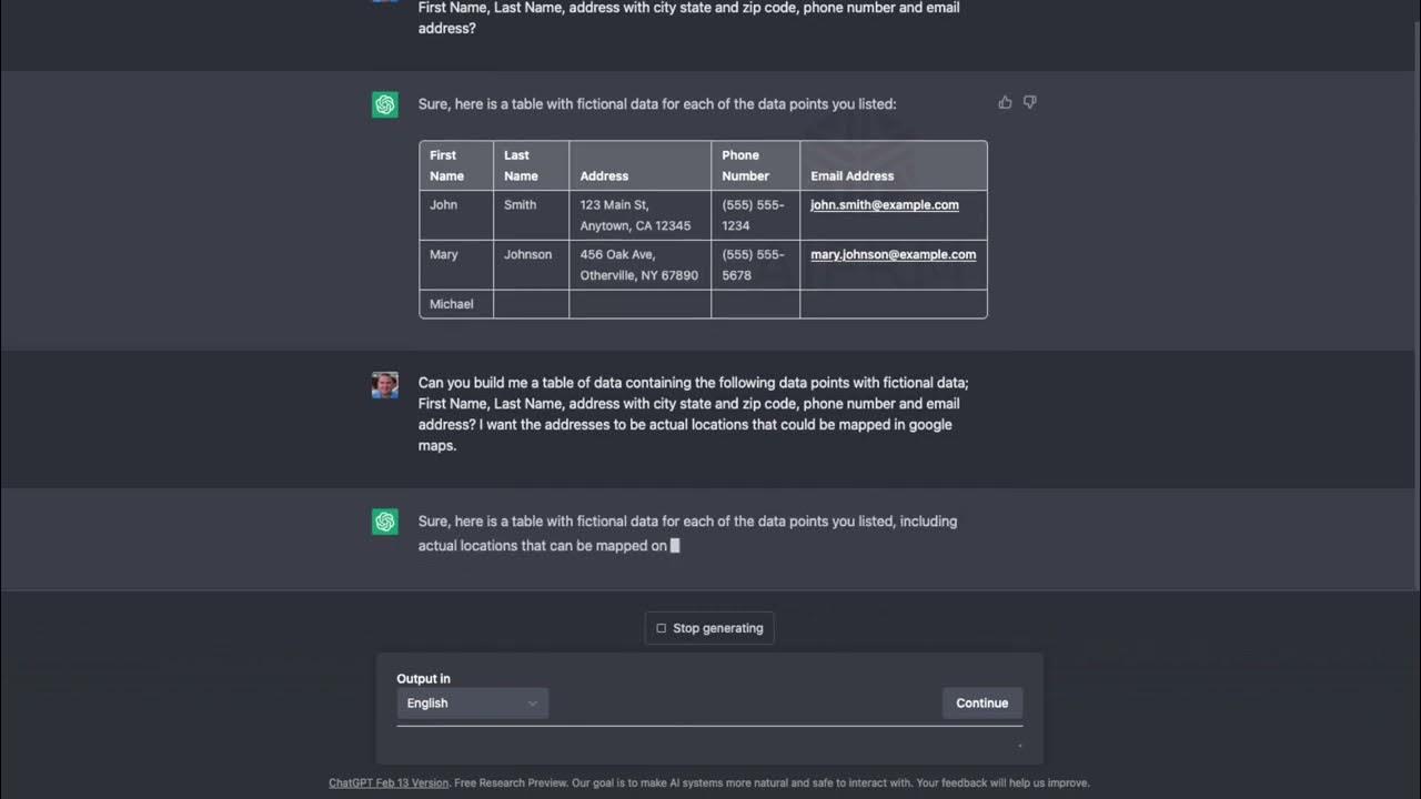 Using ChatGPT to generate sample data - YouTube