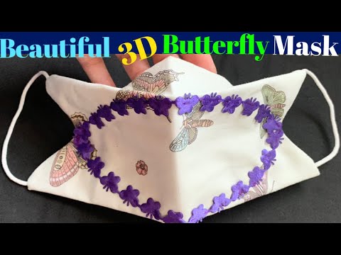 (#172) How To Make 3D Butterfly Face Mask With Filter Pocket & Nose ...