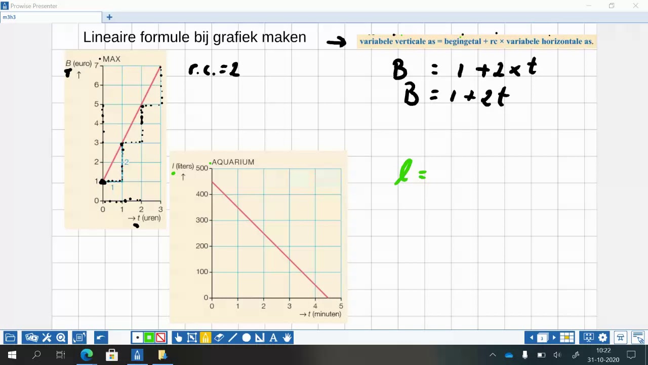 lineaire formule bij grafiek maken - YouTube