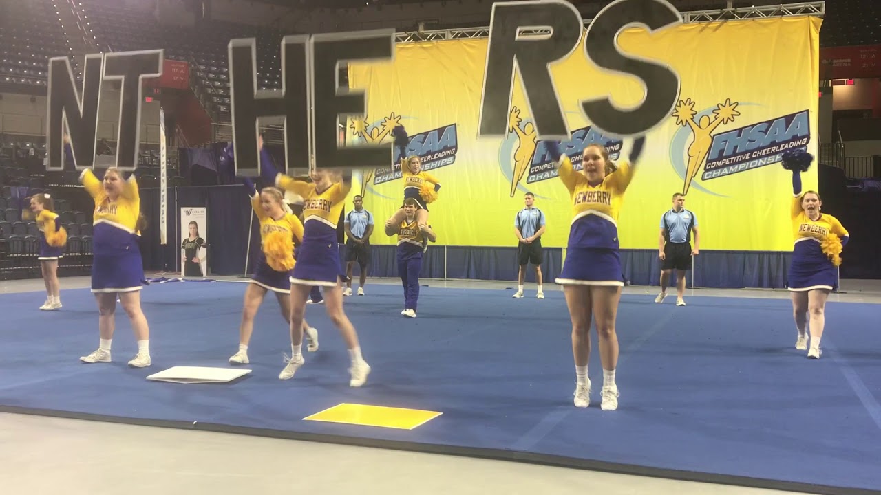 Newberry cheerleaders non-tumbling final state performance - YouTube