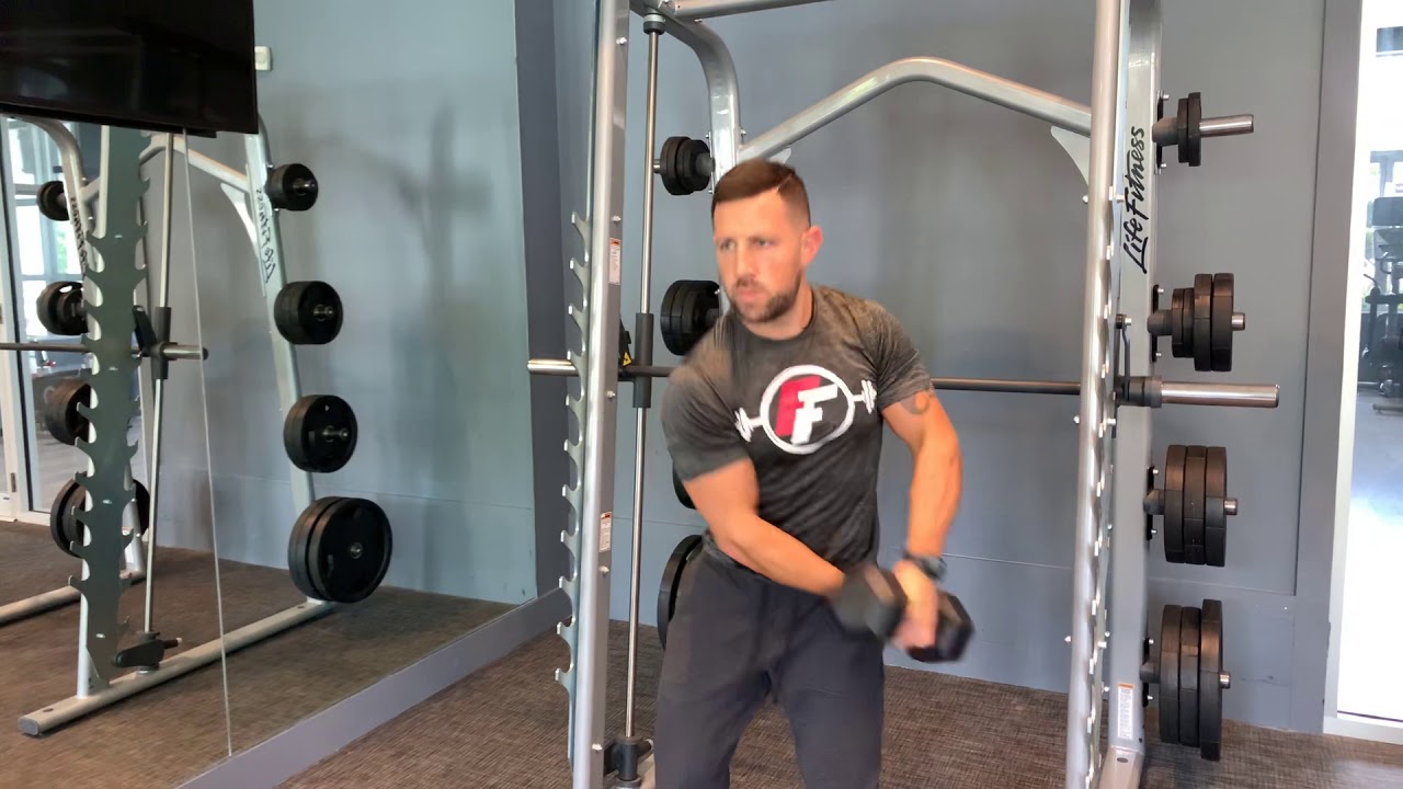 Dumbbell single cross body shoulder press - YouTube