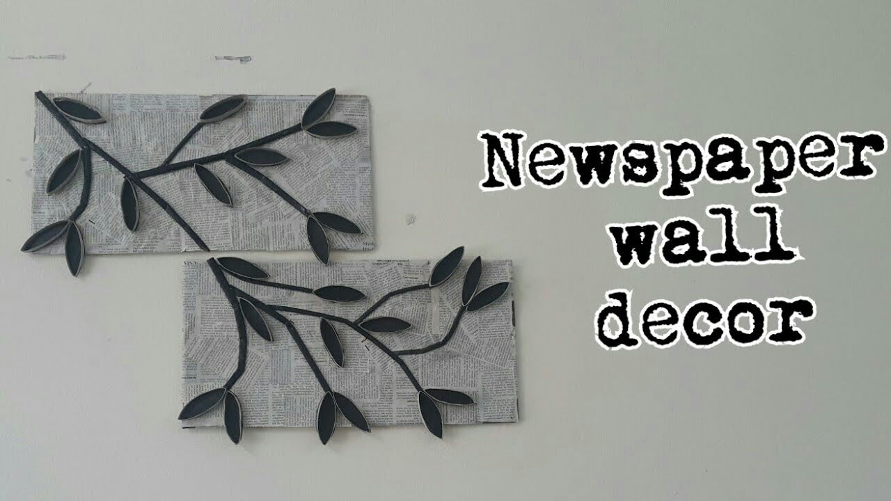 newspaper wall decor|| best out of waste||newspaper craft - YouTube