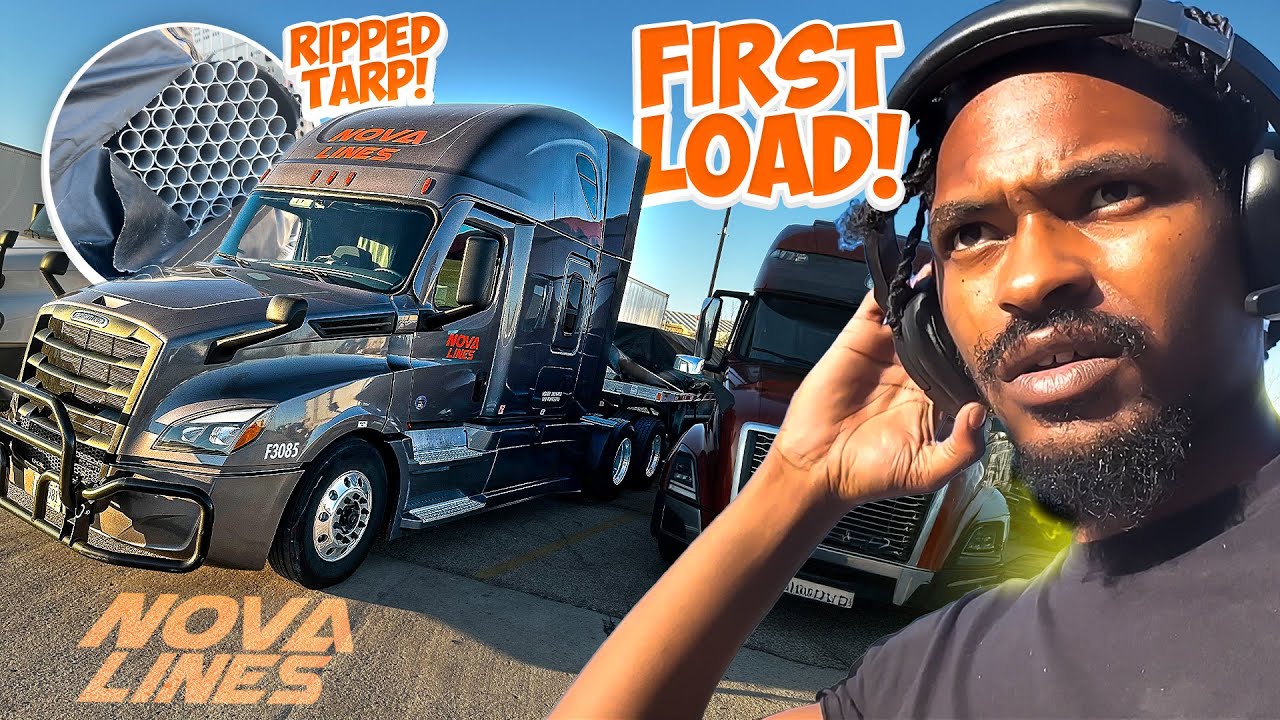 First Load With Nova Lines Lease Purchase *Ripped My Tarp* - YouTube