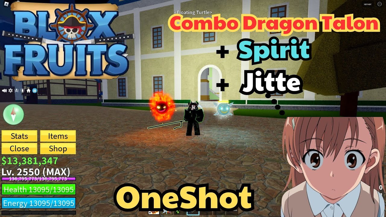 Roblox - Combo Oneshot Dragon Talon + Spirit + Jitte - Blox Fruit ...