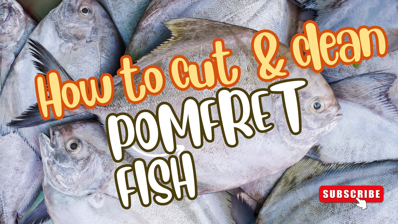 How to clean and cut pomfret fish - YouTube