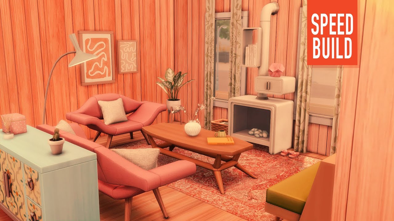 60s Groovy Home Speed Build - CC - The Sims 4 - YouTube