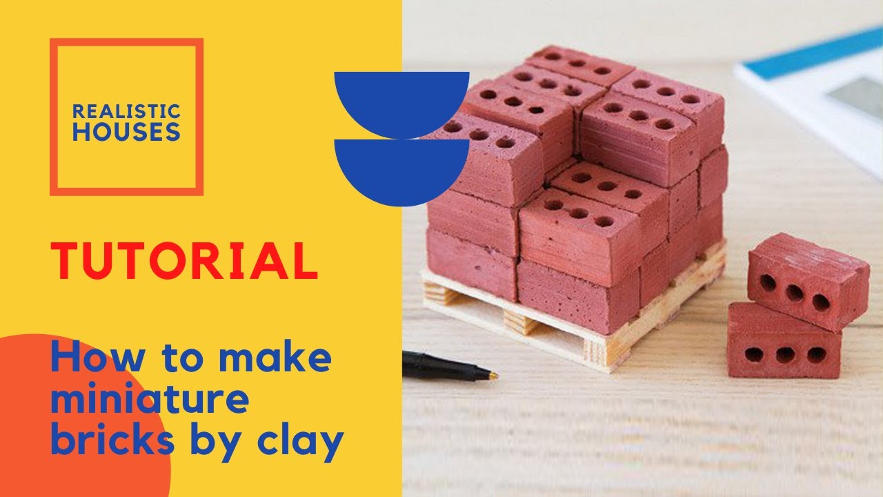 How to make miniature bricks by clay tutorial - YouTube