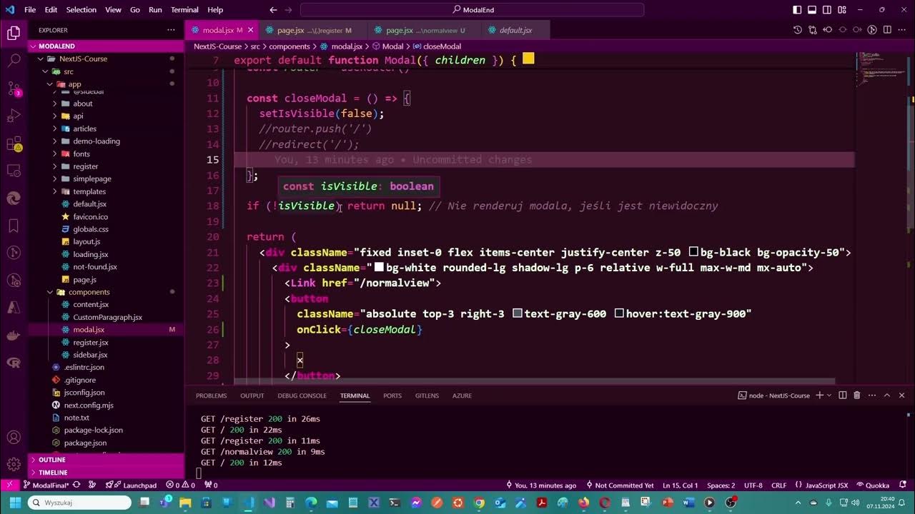 NextJS zamykanie modala Parallel Routes - YouTube