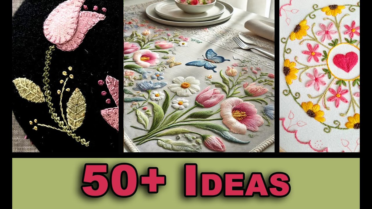 50+ Easy Embroidered Placemat Projects for When You're Bored - YouTube