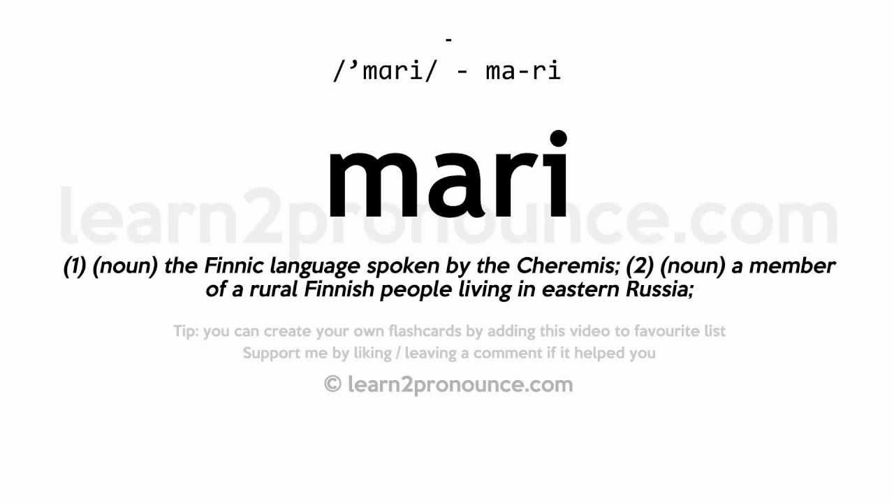 Pronunciation of Mari | Definition of Mari - YouTube
