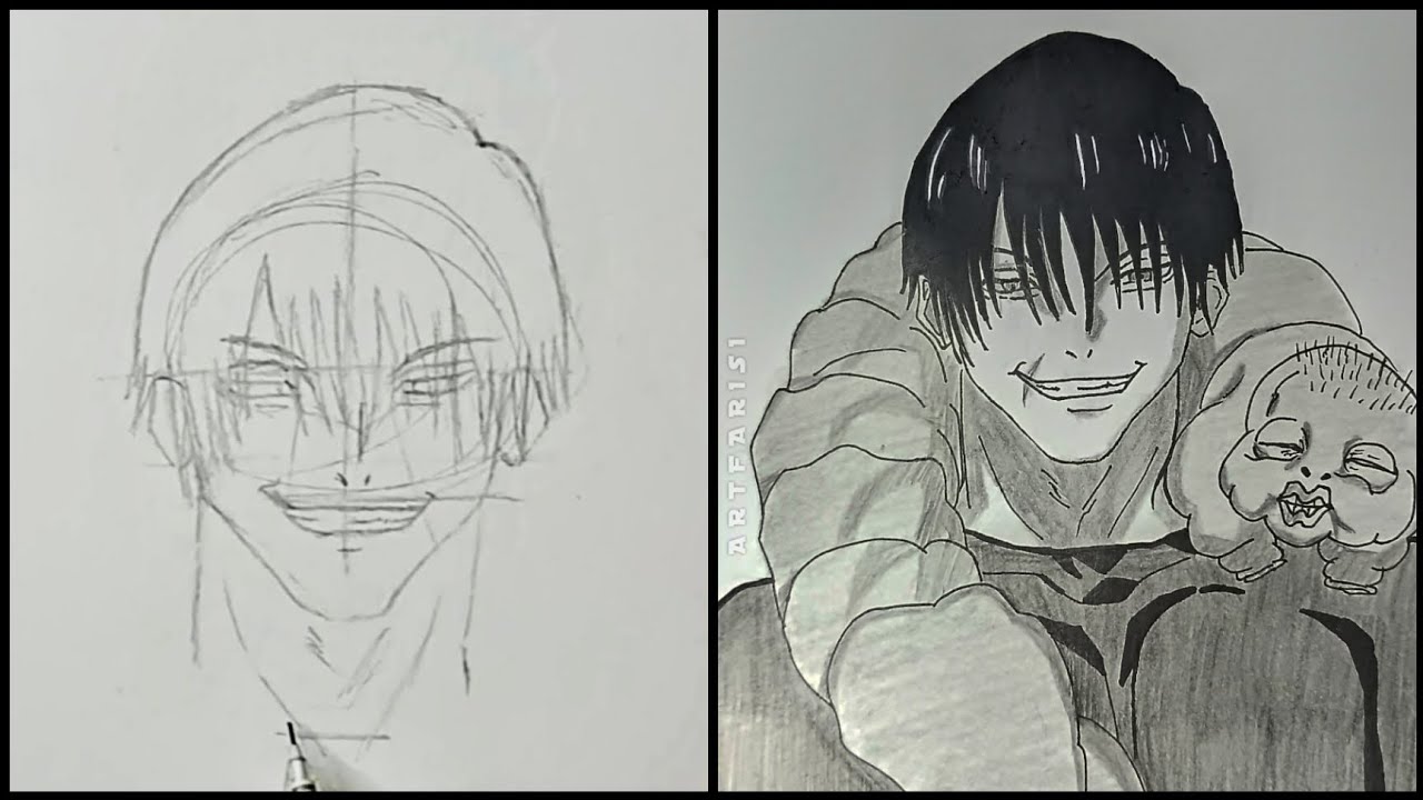 How to draw Toji fushiguro Cara menggambar Toji fushiguro [Jujutsu ...