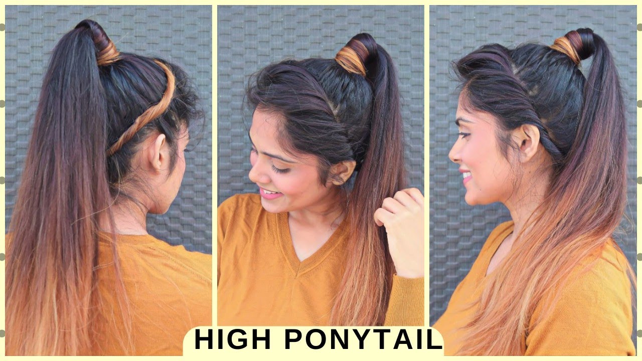 How To : Easiest Chic High Ponytail Hairstyle For Medium To Long Hair ...