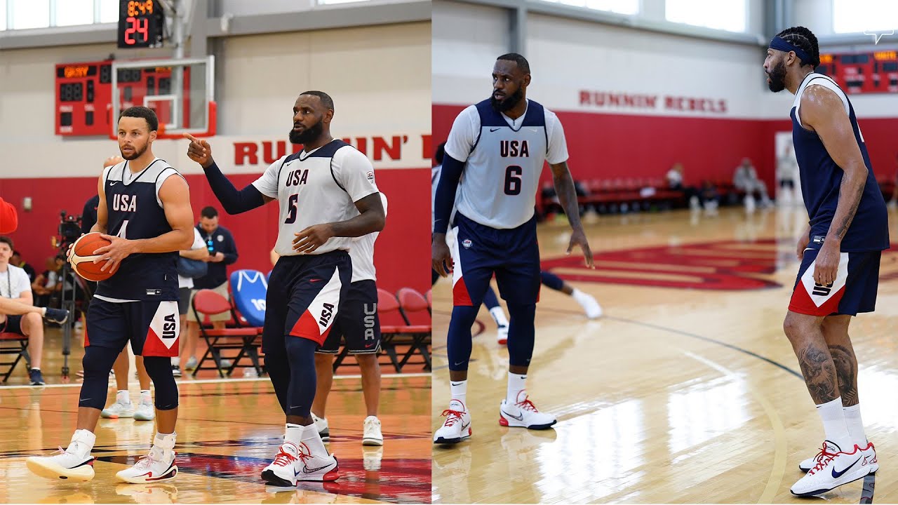 LeBron James & Anthony Davis vs Team USA Select Team Highlights | Day 3 ...