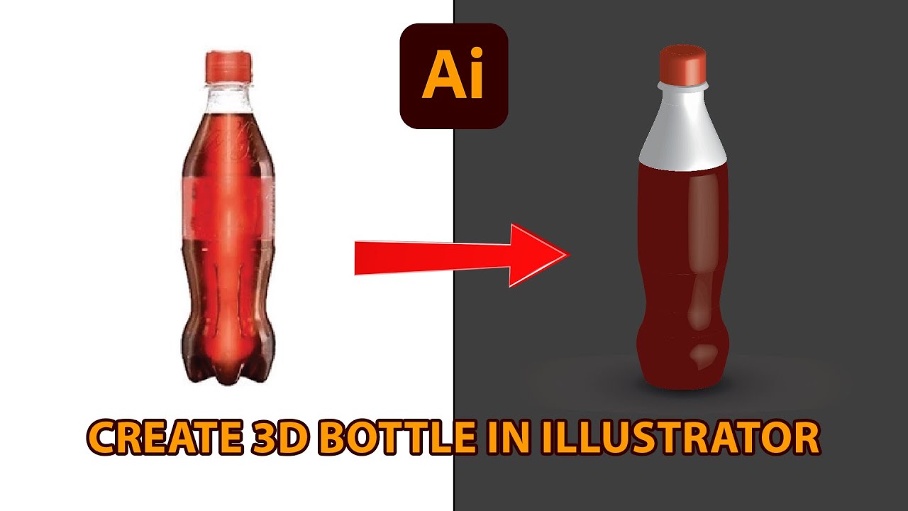 Cara Membuat Botol 3D di ILLUSTRATOR - YouTube