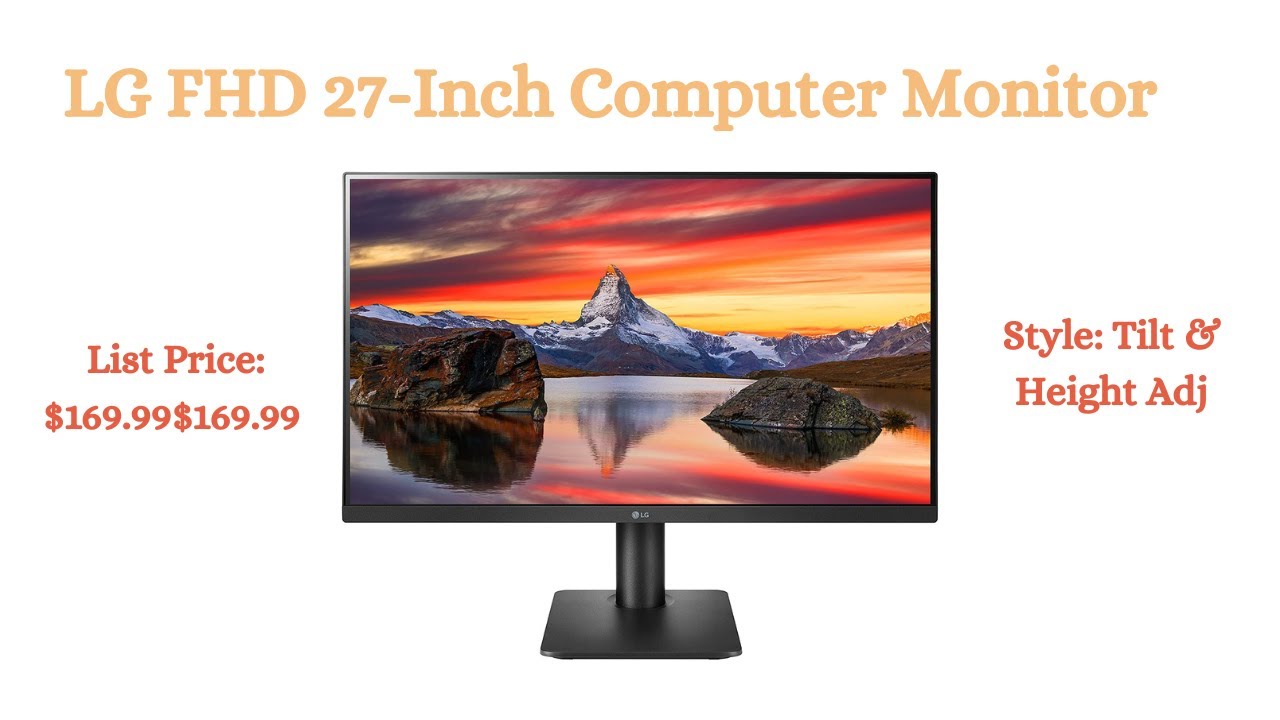 LG FHD 27-Inch Computer Monitor 27MP450-B, IPS with AMD FreeSync, Black ...