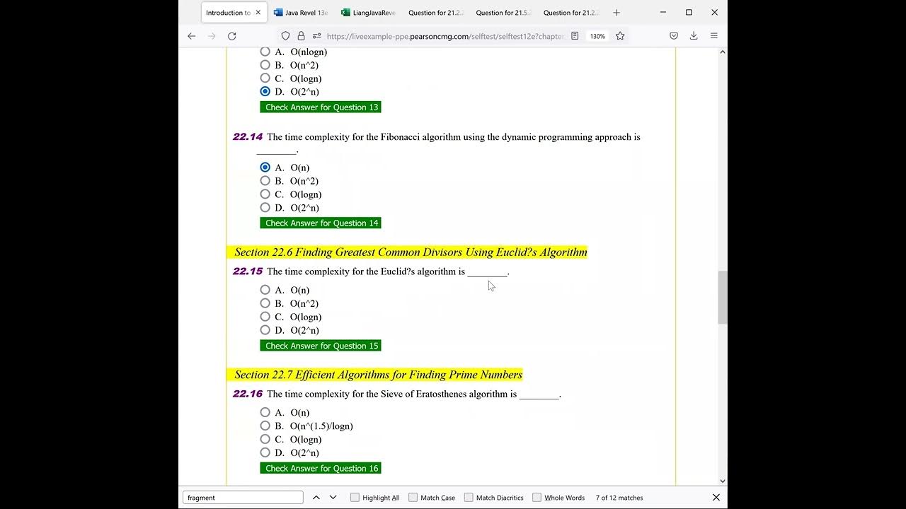 Daniel Liang Java Chapter 22 Multiple Choice Questions - YouTube