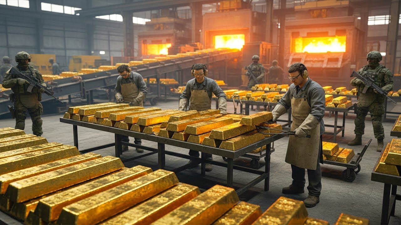 Inside the 24K Gold Factory : How Mining Ore Is Refined Into Gold Bars ...