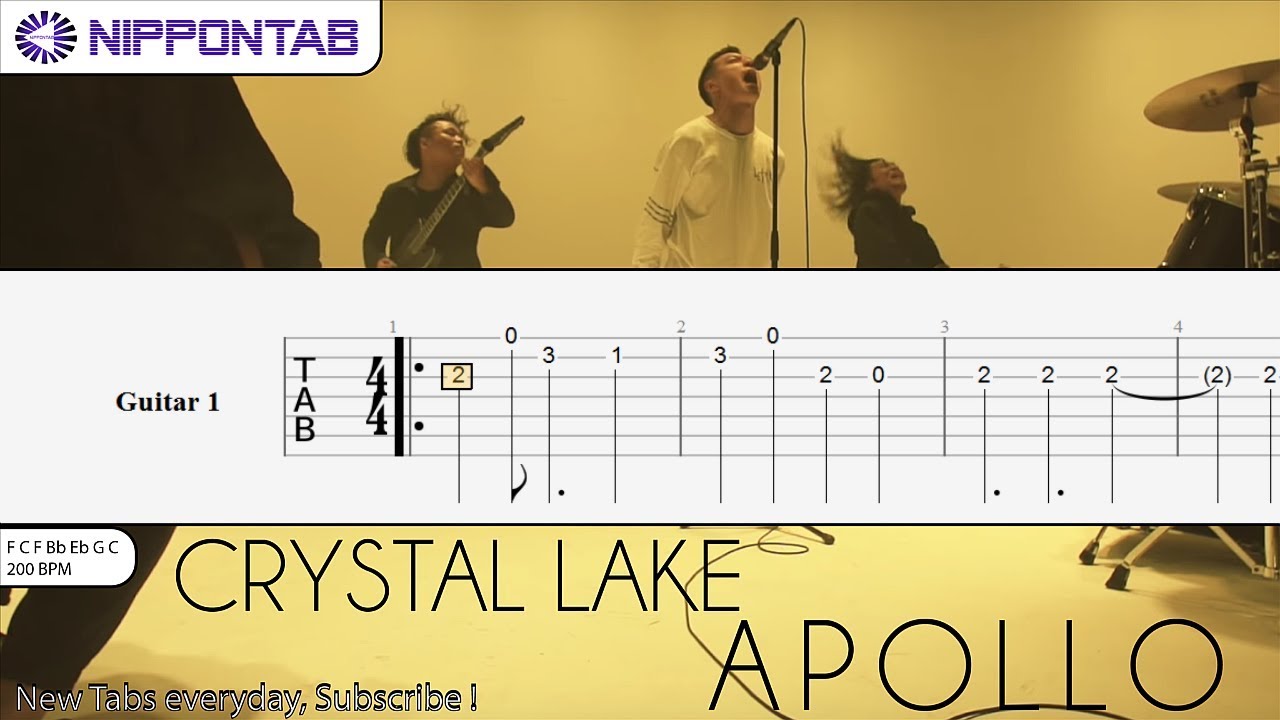 【Guitar TAB】 Apollo 〚Crystal Lake〛 ギター tutorial & tab 譜 - YouTube