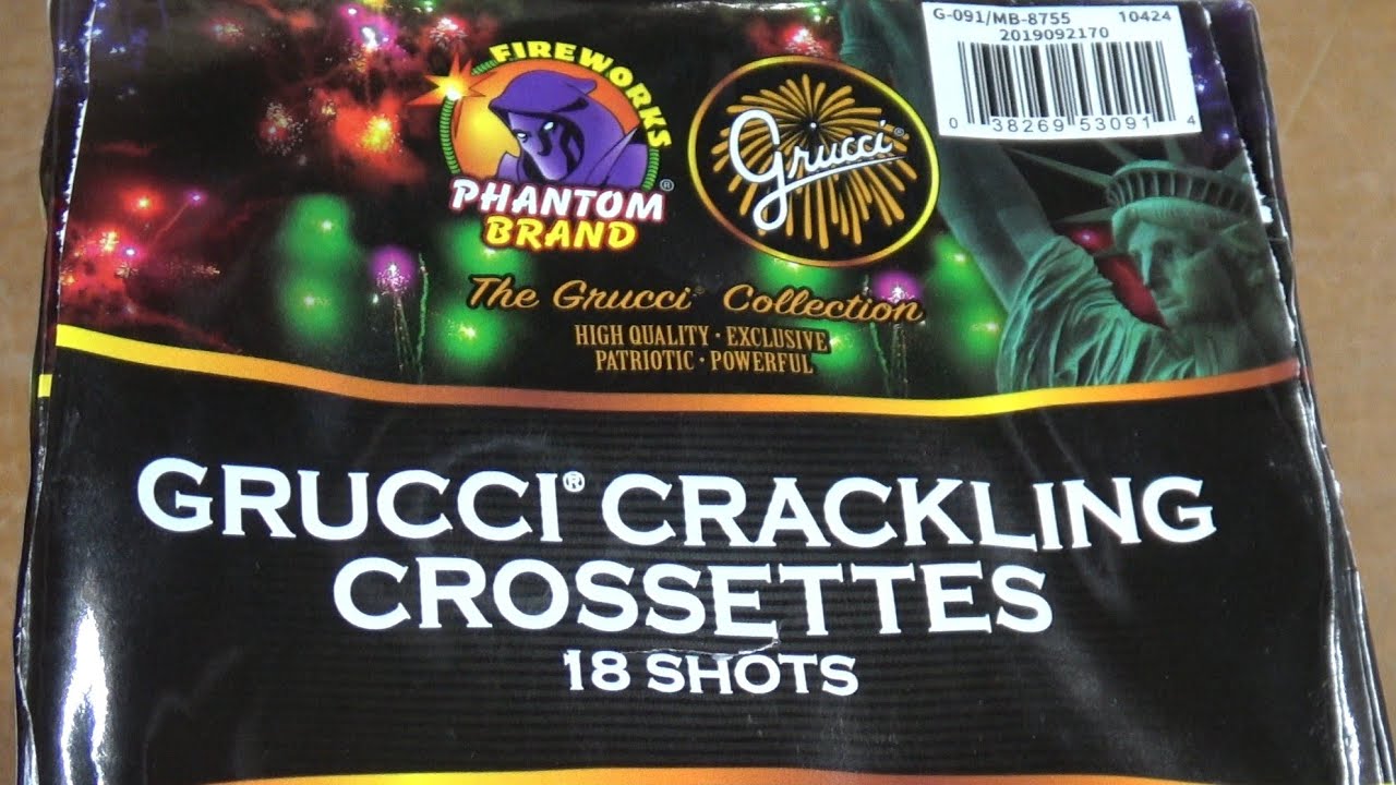 Grucci Crackling Crossettes 18 shot 200g angled cake Phantom's Grucci ...