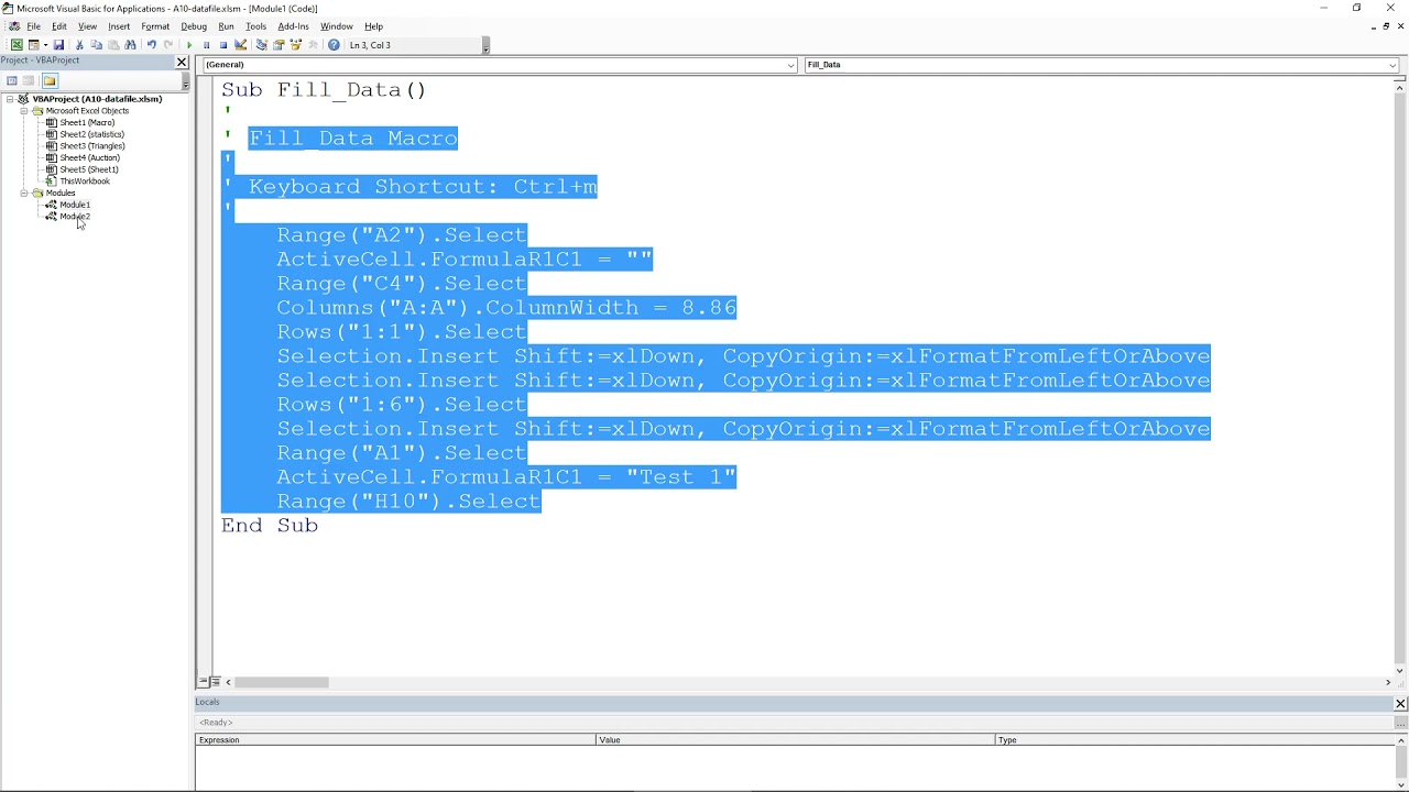 Visual Basic Macros and Functions | CMPS 209 Lab 10 Fall 21 - YouTube