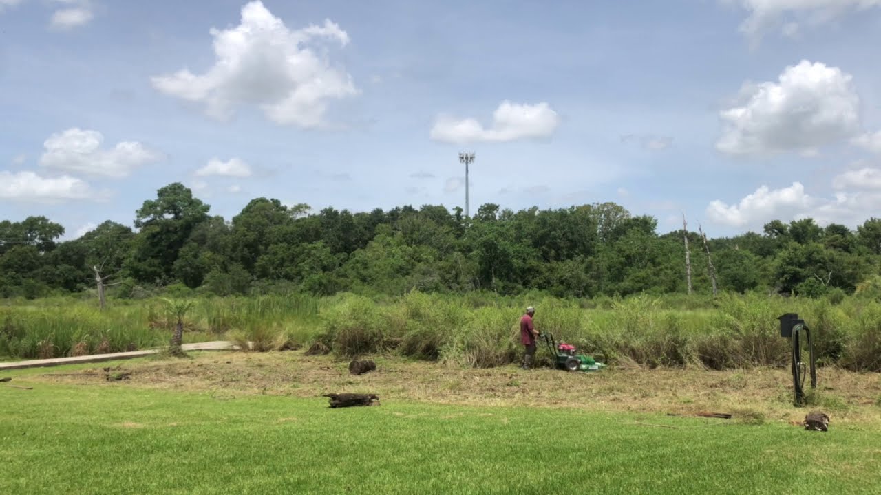 Home Depot Billy Goat Outback bush hog mowing land clearing - YouTube