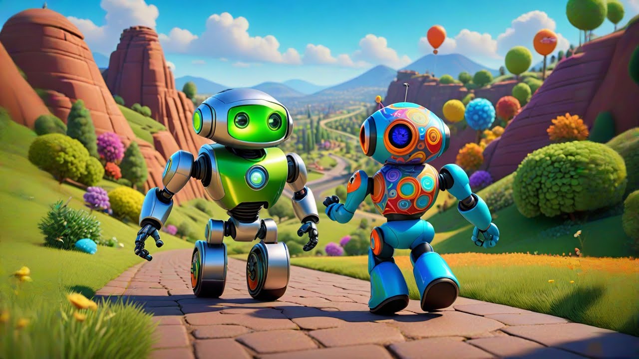 Six Little Robots Zoom Zoom Zoom | Action Song for Kids | Preschool Fun ...