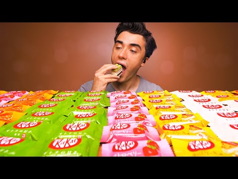 ASMR KITKAT CHOCOLATE MUKBANG | ASMR 50 MINI CHOCOLATES CHALLENGE