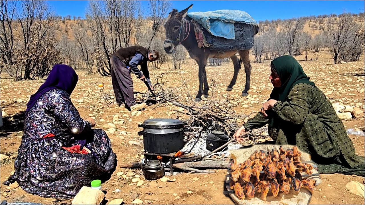 Rural Iranian Family Rides Donkey to Farm | Traditional Village Work ...