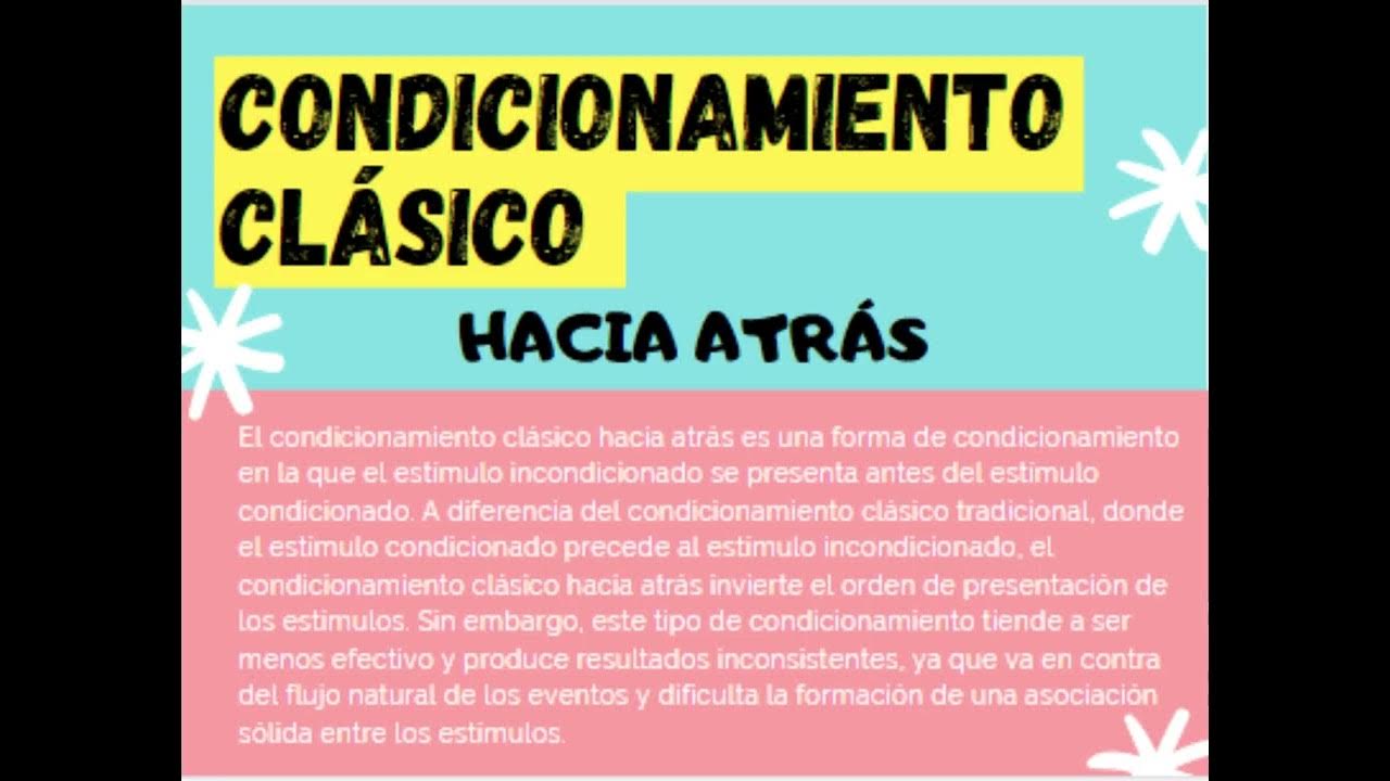 CONDICIONAMIENTO CLÁSICO: Huella, simultáneo, hacia atrás y demorado ...