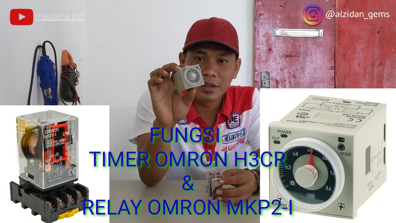 Fungsi dan cara kerja timer Omron h3cr & relay Omron mk2p-i - YouTube