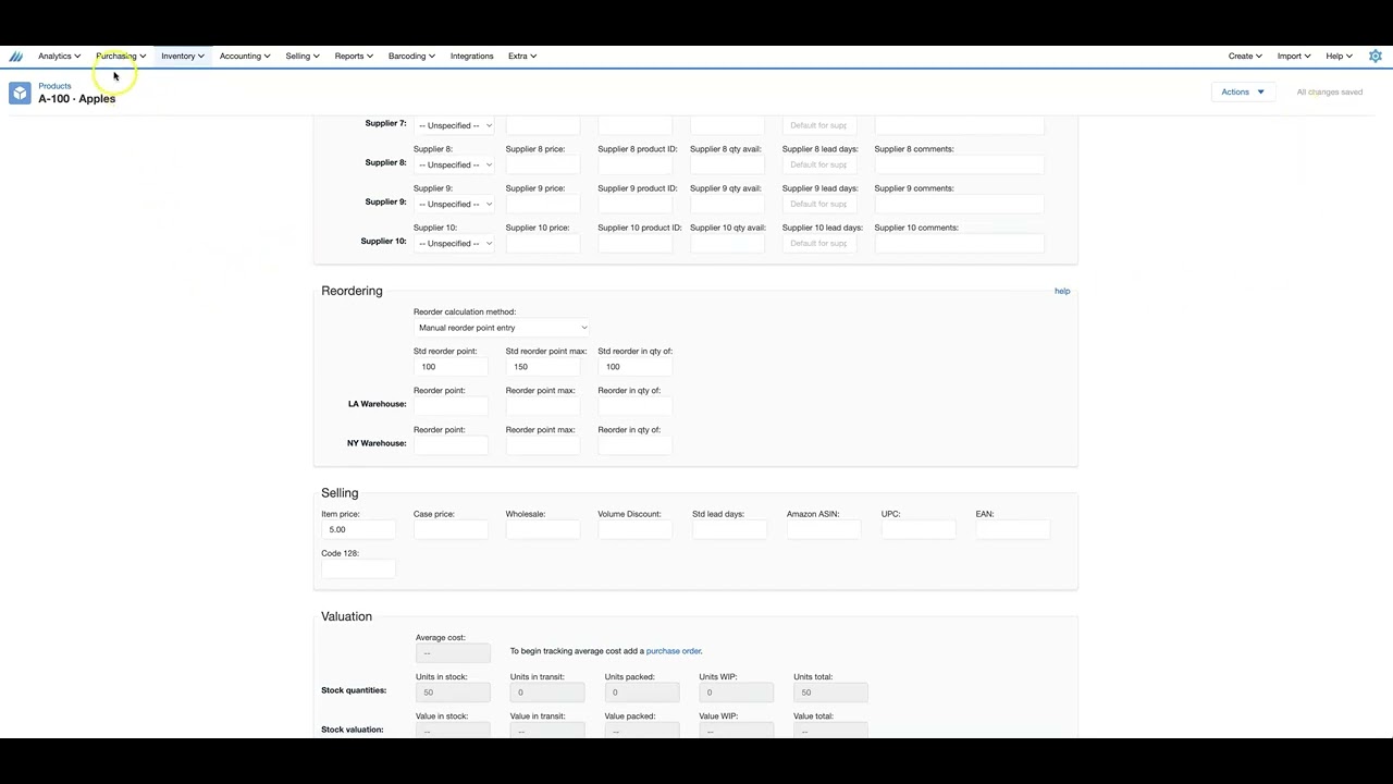 How to Set Min.Max Reorder Points - YouTube