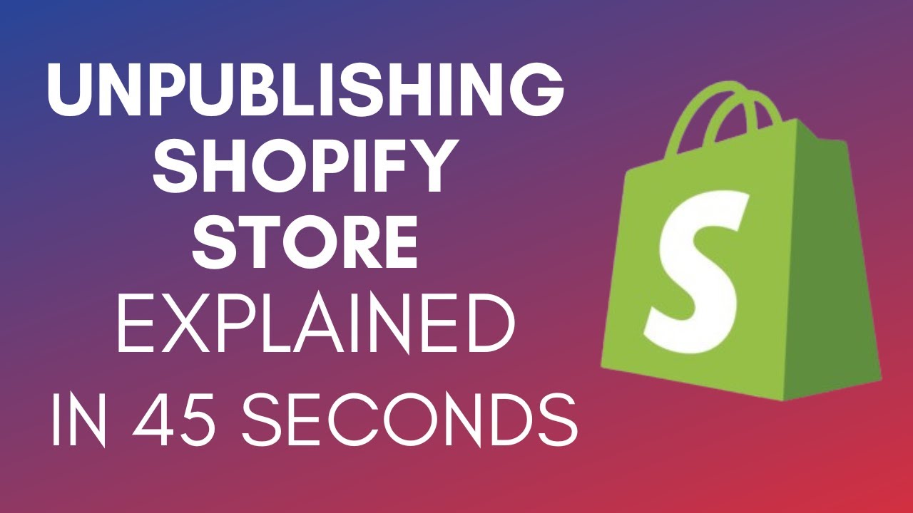 How To Unpublish Shopify Store (2025) - YouTube