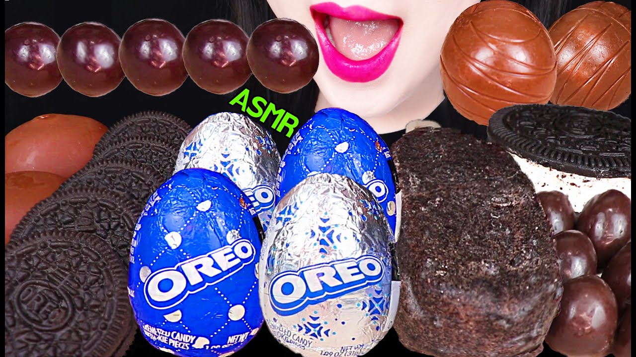 ASMR OREO PARTY *EGGS, ICE CREAM SANDWICH, CHOCOLATE ICE CREAM 오레오 에그 ...