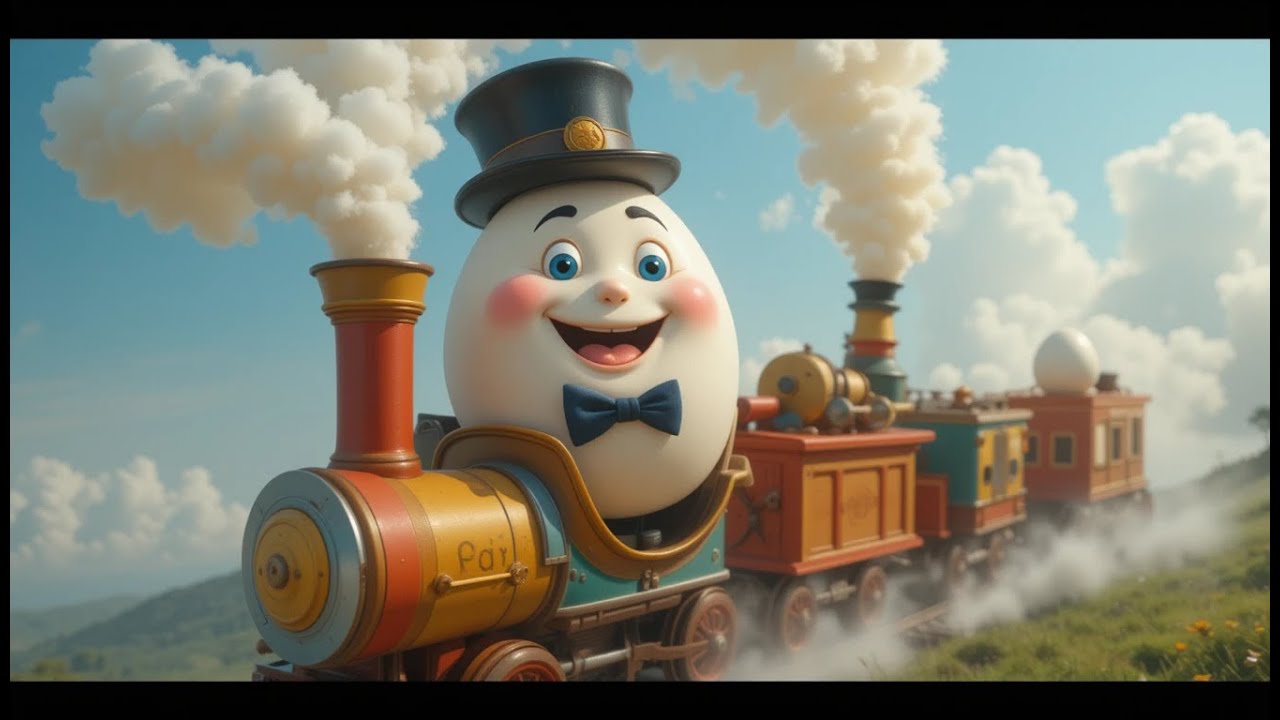 "Humpty Dumpty Train Ride 🚂 | English Nursery Rhymes & Cartoon Fun ...