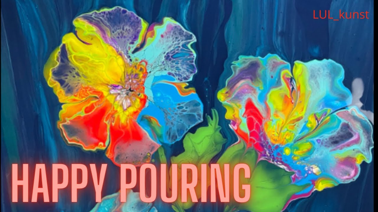 #75 Colorful flower pour / acrylic pouring / liquid art / flower ...
