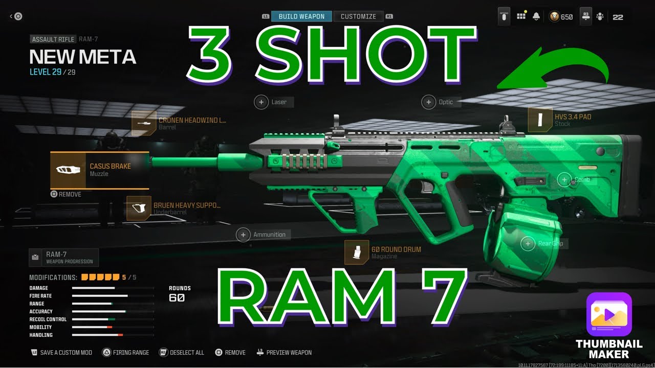 the NEW RAM 7 LOADOUT is *BROKEN* in WARZONE 3! 🔥 (Best RAM 7 Class ...