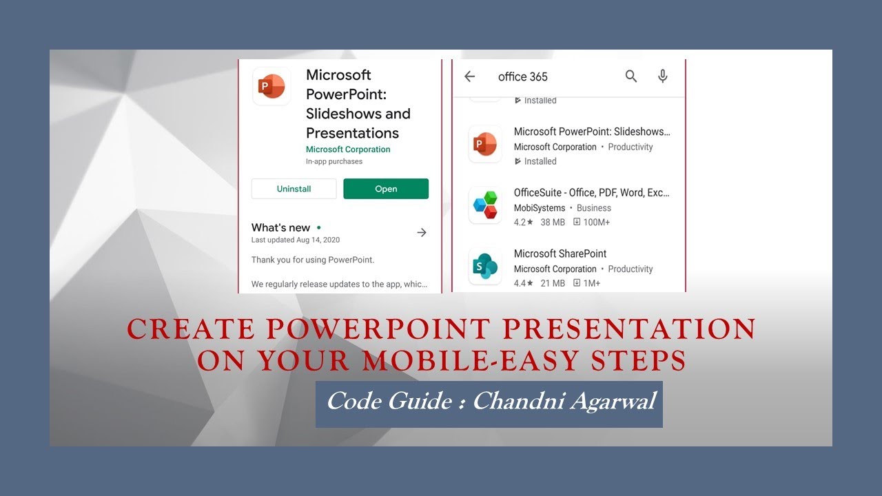 Installing Powerpoint App |Microsoft PowerPoint App from Mobile phone ...