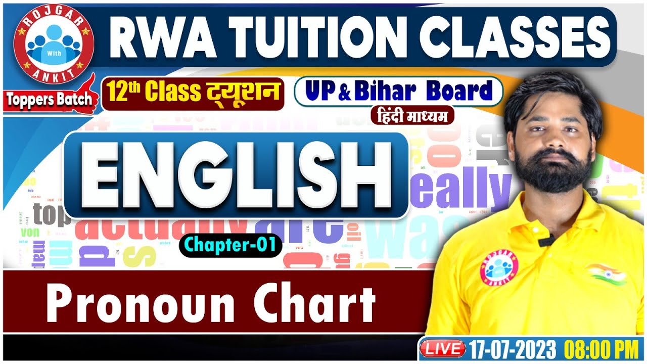 UP Board 12th Class, Pronoun Chart English Class, Bihar Board 12th ...