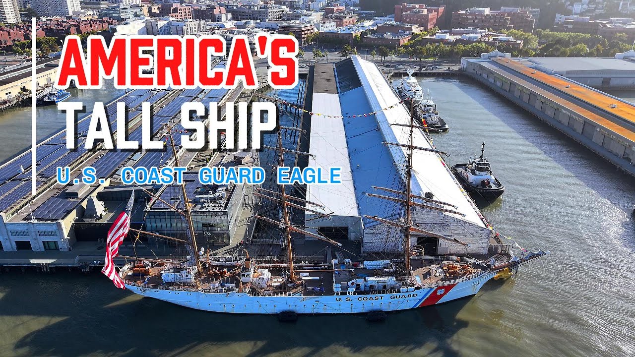 AMERICA'S TALL SHIP! United States Coast Guard Eagle: Drone View San ...