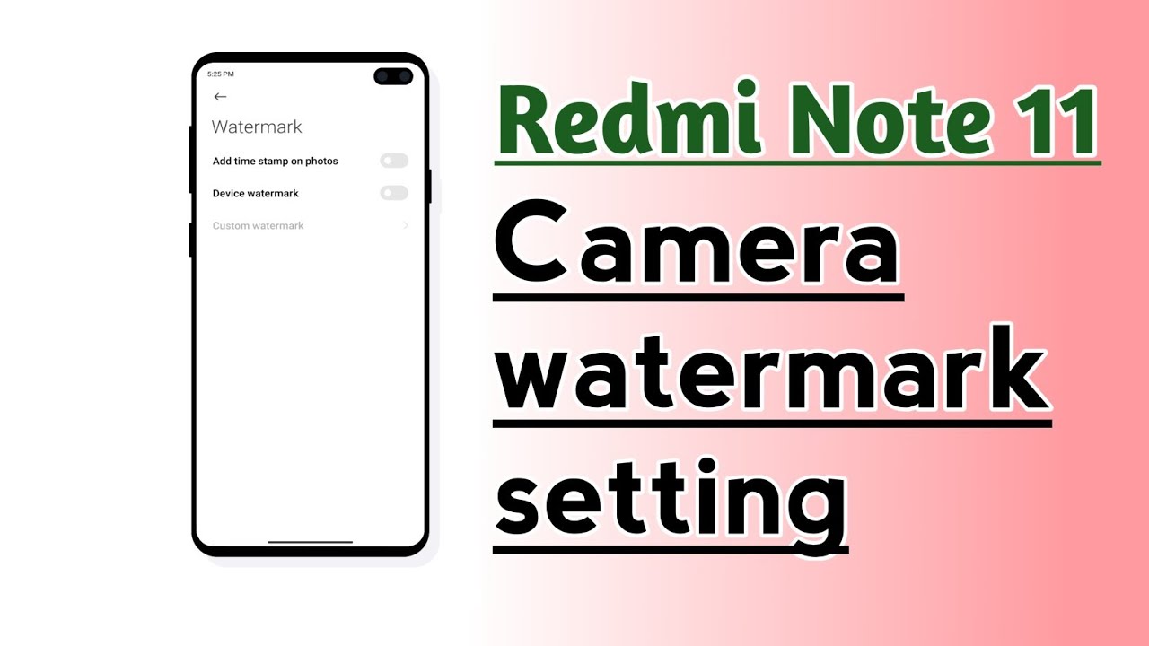 Redmi Note 11 Camera watermark setting How to use - YouTube