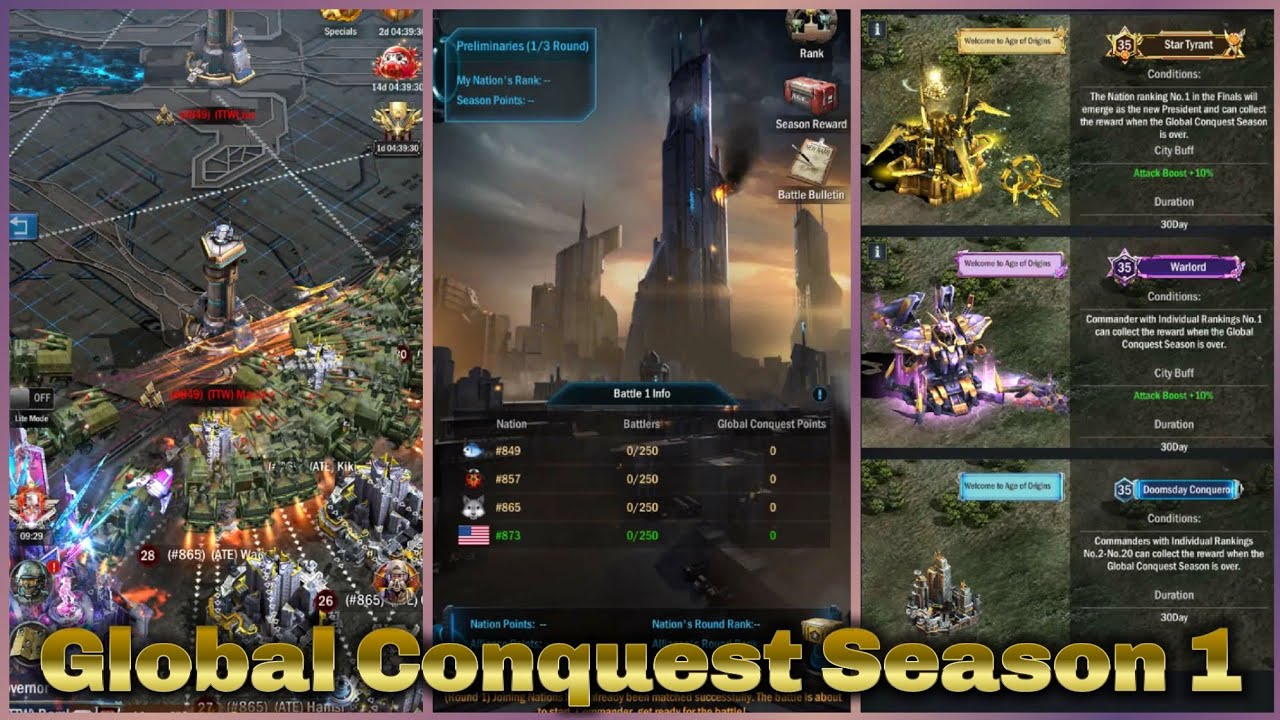 Global Conquest Season 1 - Detail Info & Battlefield Fights ::: #aoo ...