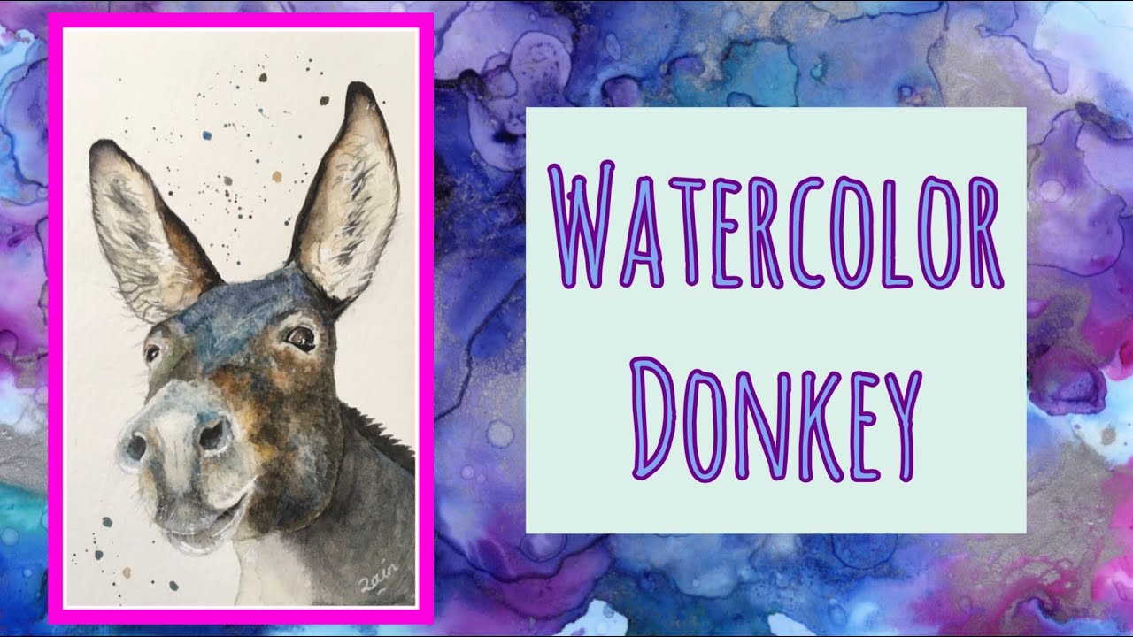 Watercolor Donkey , Day 6 of #create30challenge #watercolor #donkey ...