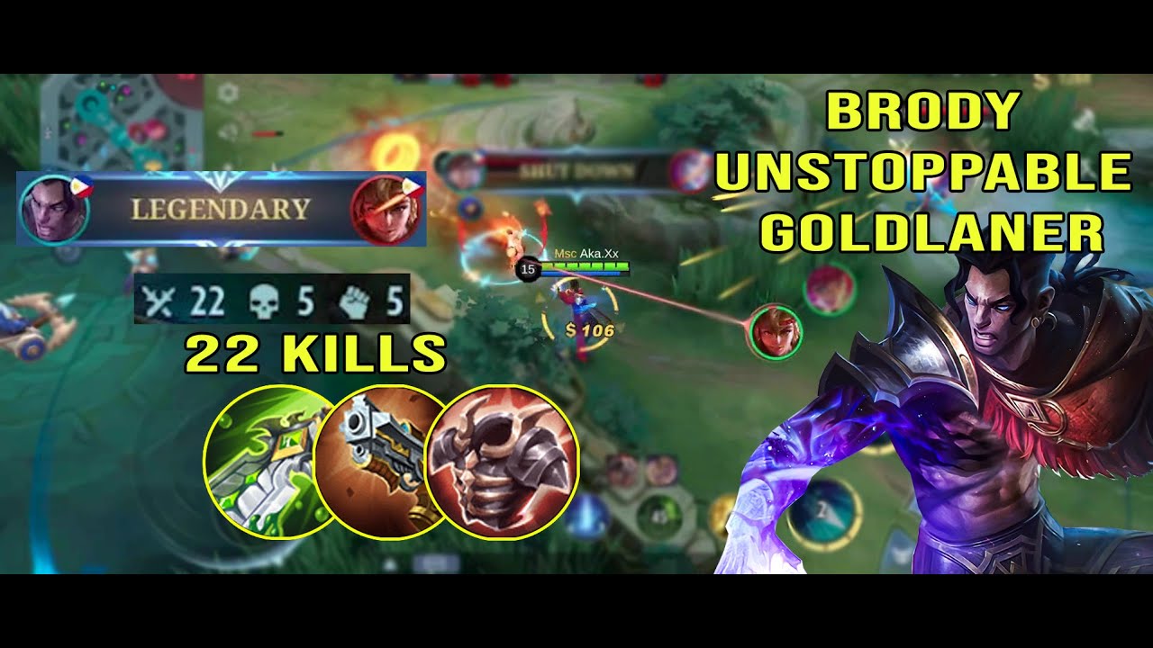 UNSTOPPABLE GOLDLANER | BRODY MVP GAMEPLAY | MLBB - YouTube