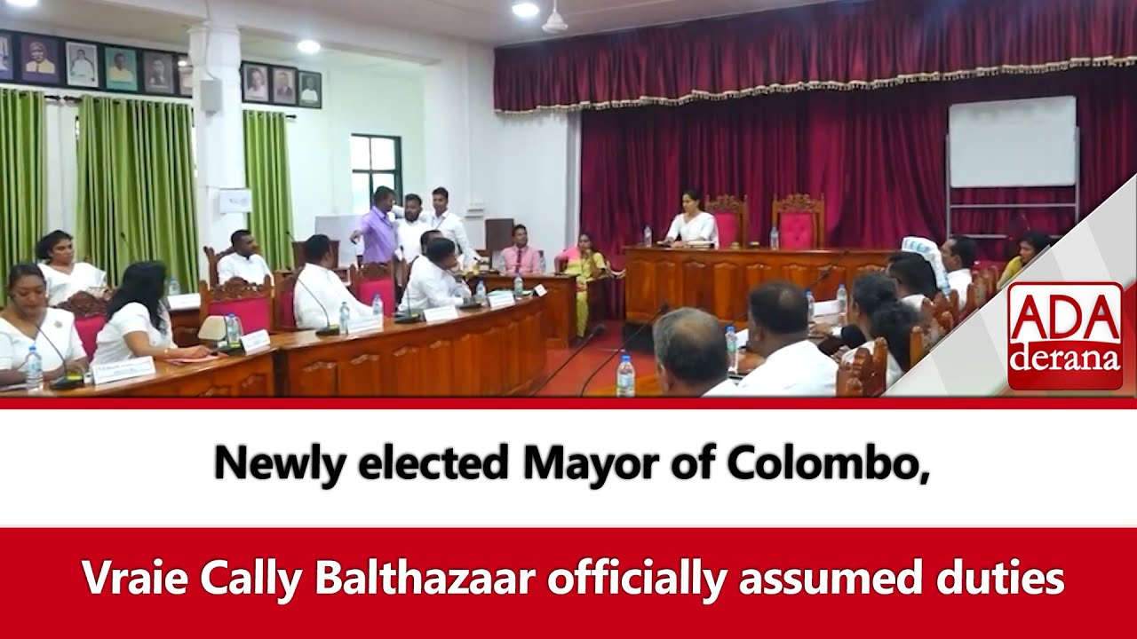Newly elected Mayor of Colombo, Vraie Cally Balthazaar officially ...